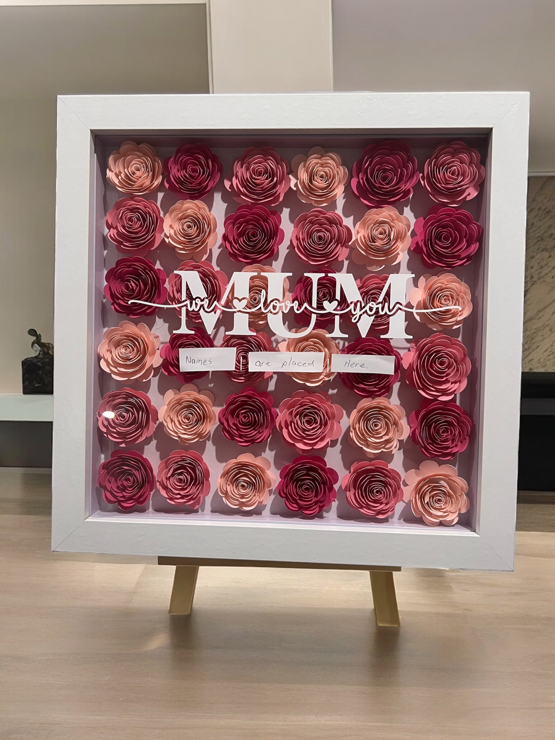 Shadow box for mum – Chicka De Boom